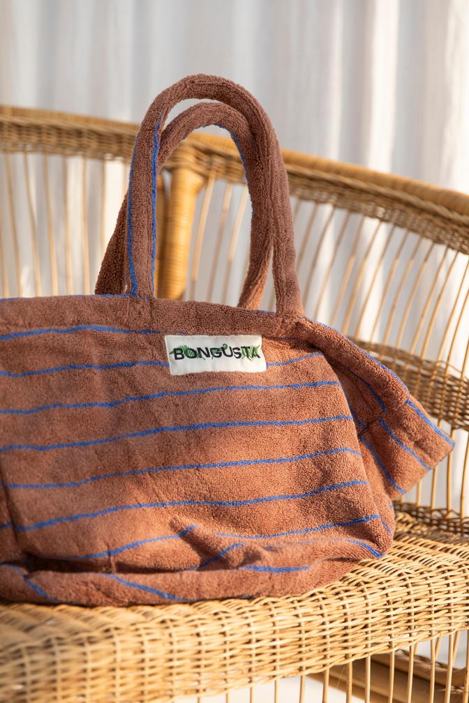 Weekend bag Naram camel & ultramarine - BONGUSTA – The Nice Fleet